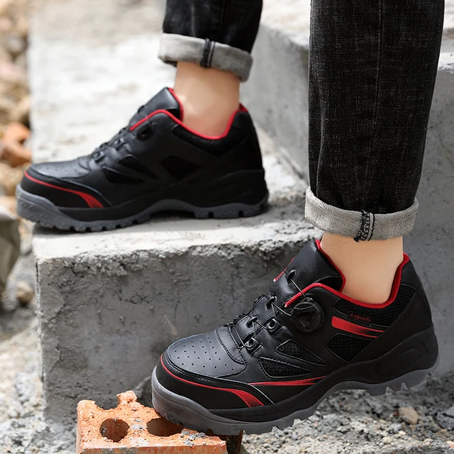 New work shoes men boots anti-smash puncture proof safety shoes male ...