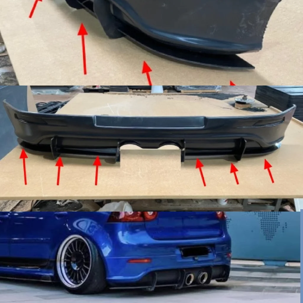 For Volkswagen Golf MK5 R32 Car Rear Bumper Diffuser Spoiler Lip Piano ...