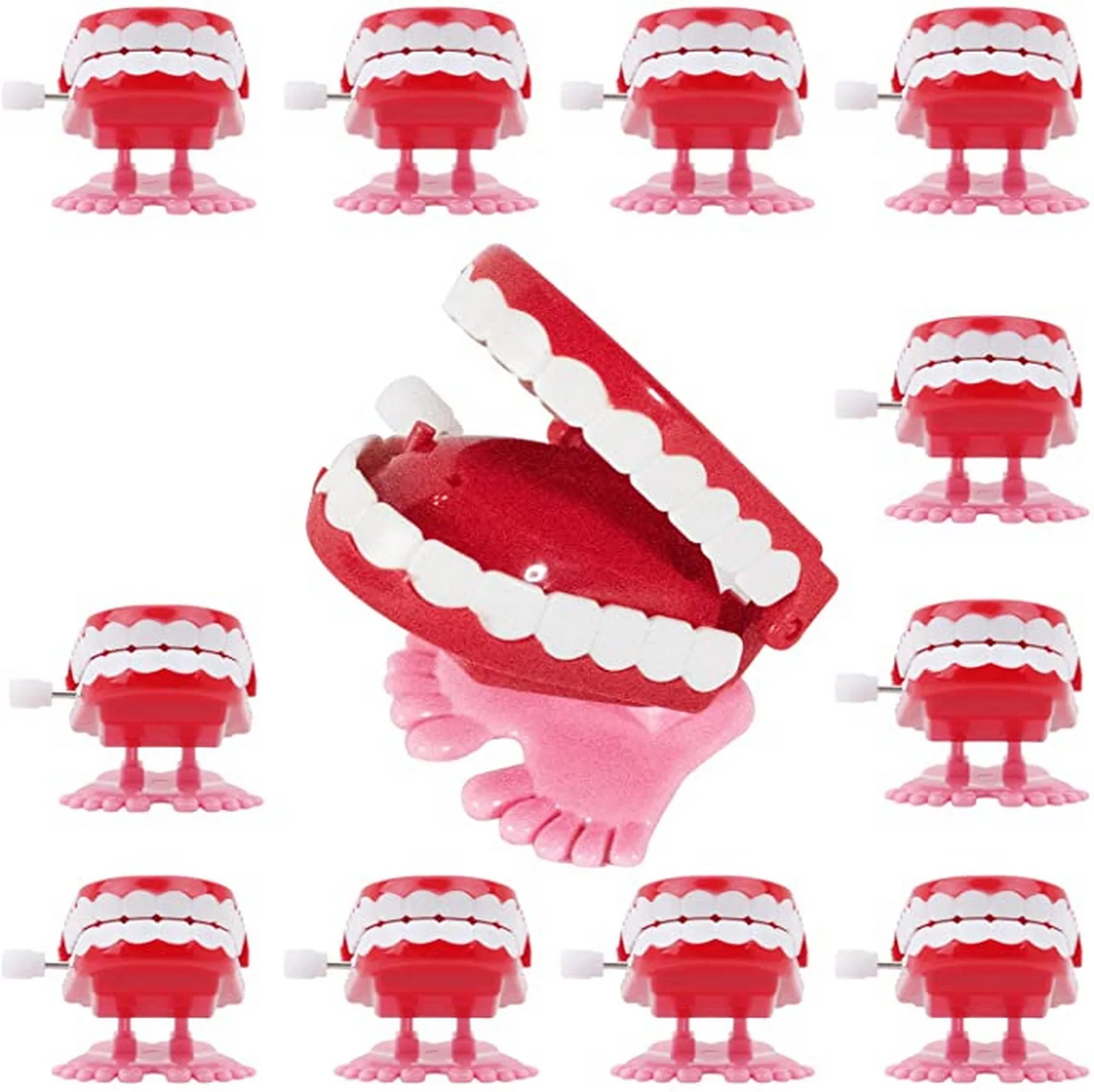 Komsoup Wind Up Teeth Toys 12pcs Chattering Toy Fun Dental Desktop ...