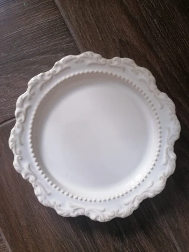 French Baroque Dinner Plates Ceramic Embossed Dinner Tableware