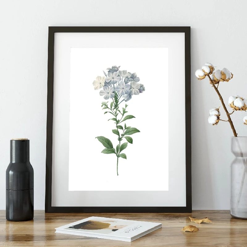 Vintage Blue Flower Print