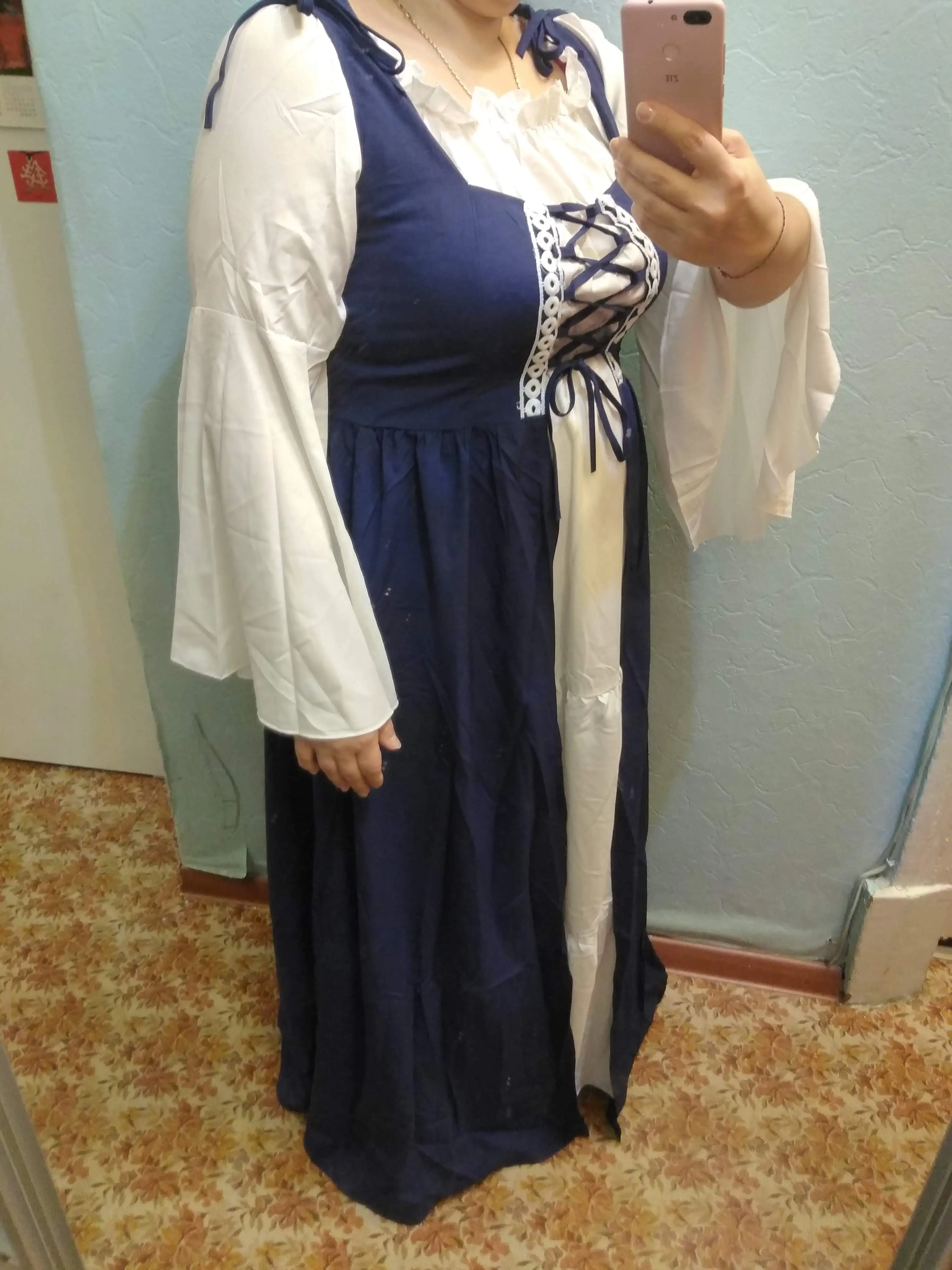 Bandage Corset Medieval Renaissance Vintage Square Collar Dress – wanahavit