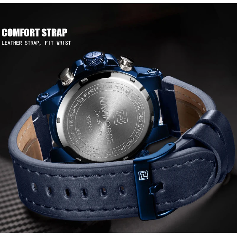 2019 Mens Watches NAVIFORCE Fashion Sport Waterproof Military Wrist ...
