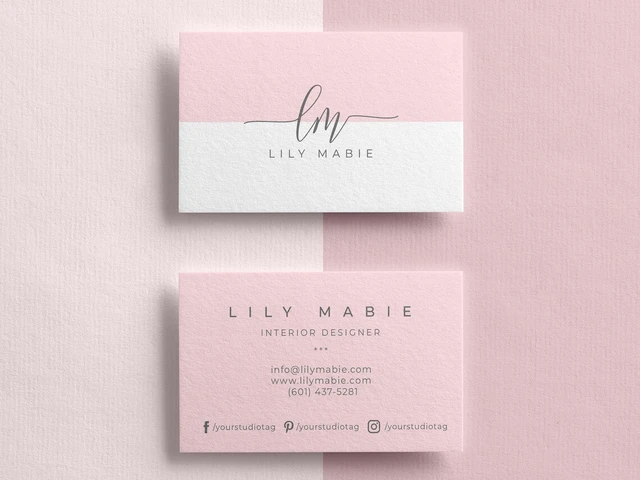 Pink Business Card Template