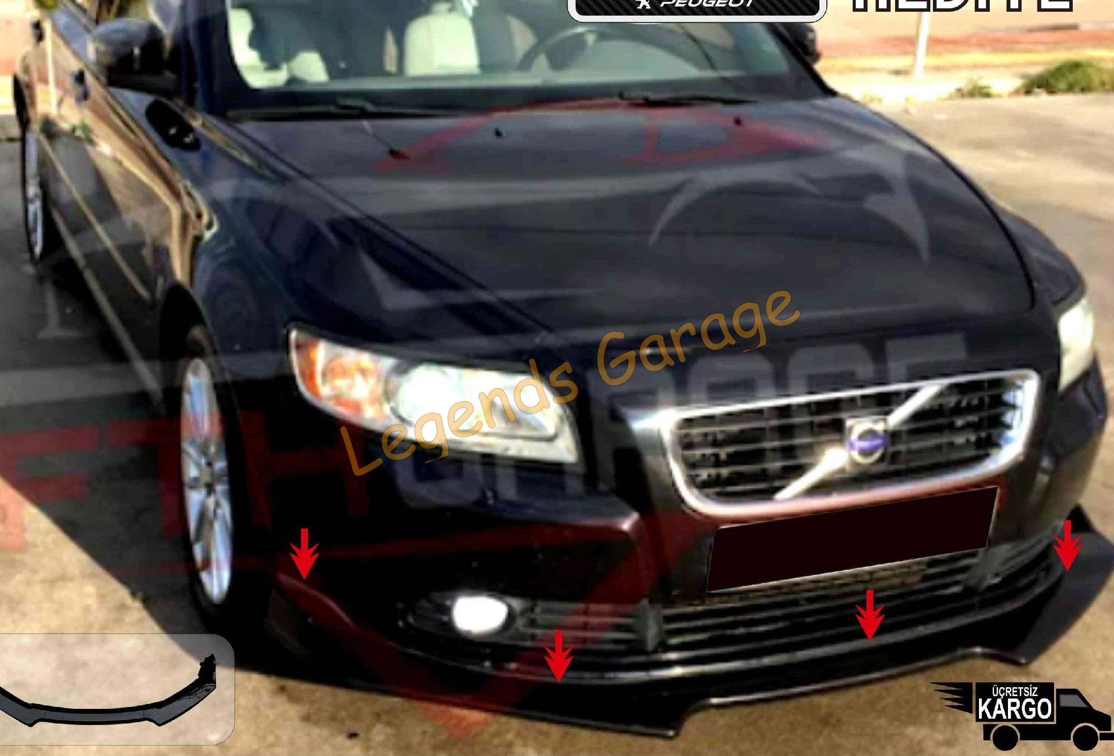 For Volvo V40 Models 2012-2020 Front Bumper Lip Attachment -auto Car ...