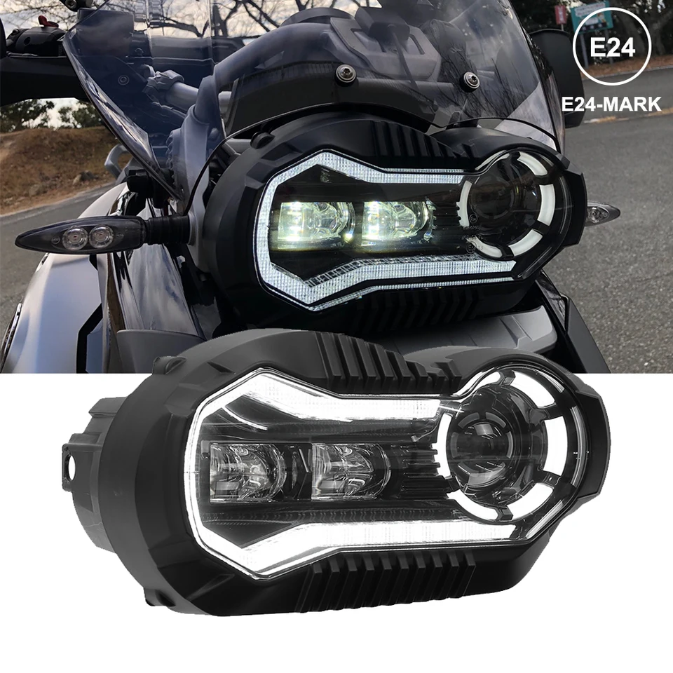 新発売 For BMW 2004-2013 R1200GS AVENTURA R1200GS Eマーク認証 DOT LED ヘッドライト ...