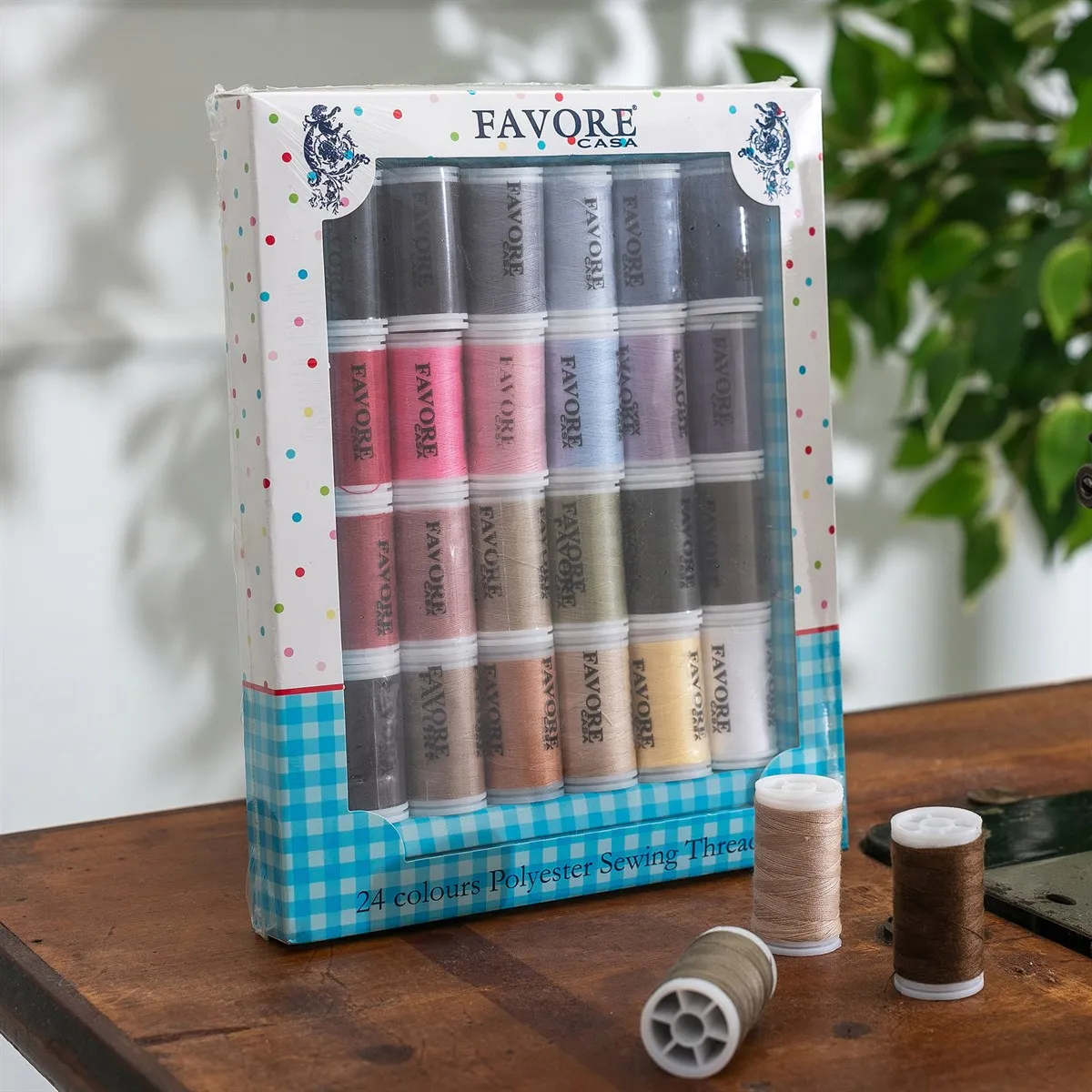 Sewing Thread Set 24 Colors 100% Polyester Compatible With Singer And ...