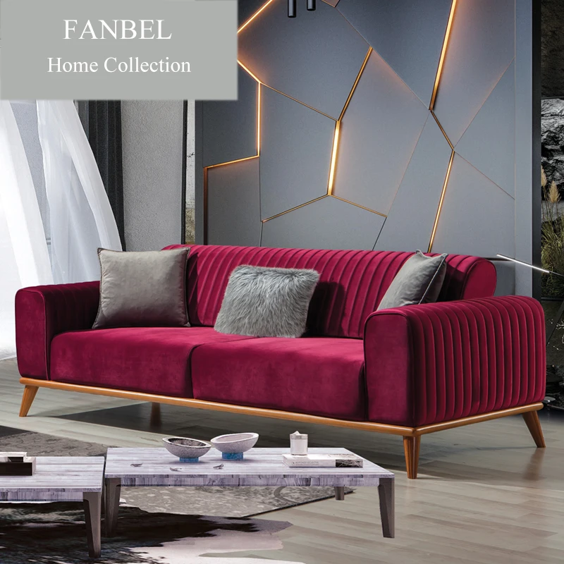 FANBEL Furiniture morden โซฟา livingroom ชุดเดียวเก้าอี้ไม้กรอบ CIZGI ...