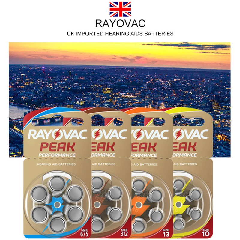 Rayovac Extra Zinc Air 60 Pcs Performance Hearing Aids Batteries A10 A13 A312 A675 Pr70 ...