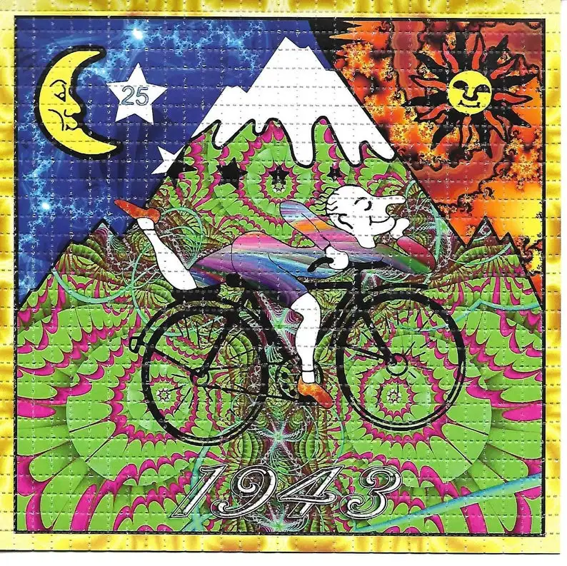 Póster de dibujos animados de bicicleta psicodélica, LSD, sin ácido ...