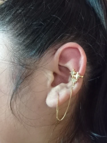 Pearl Chain Ear Cuff Earrings | Dagiba Jewelry