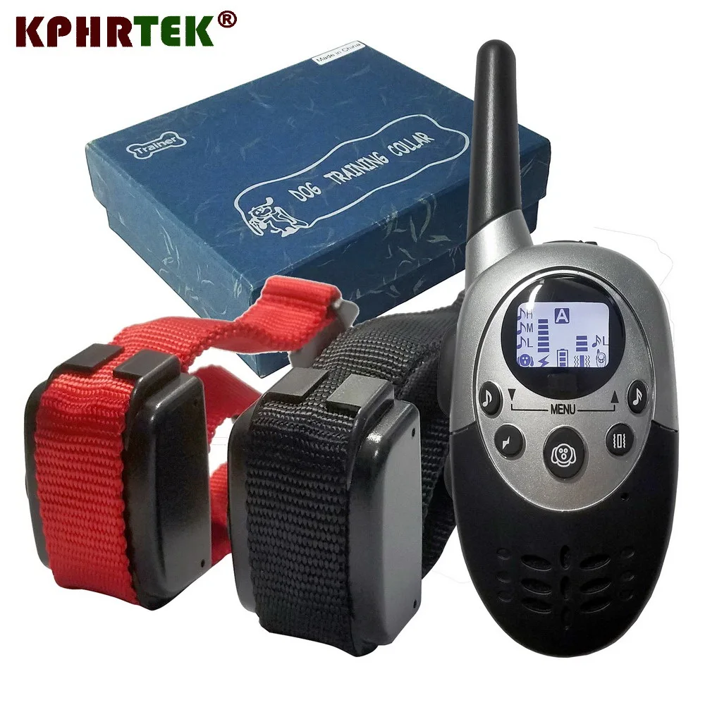 1000M-Waterproof-Rechargeable-LCD-Remote-Control-Beeper-With-2-Collars ...