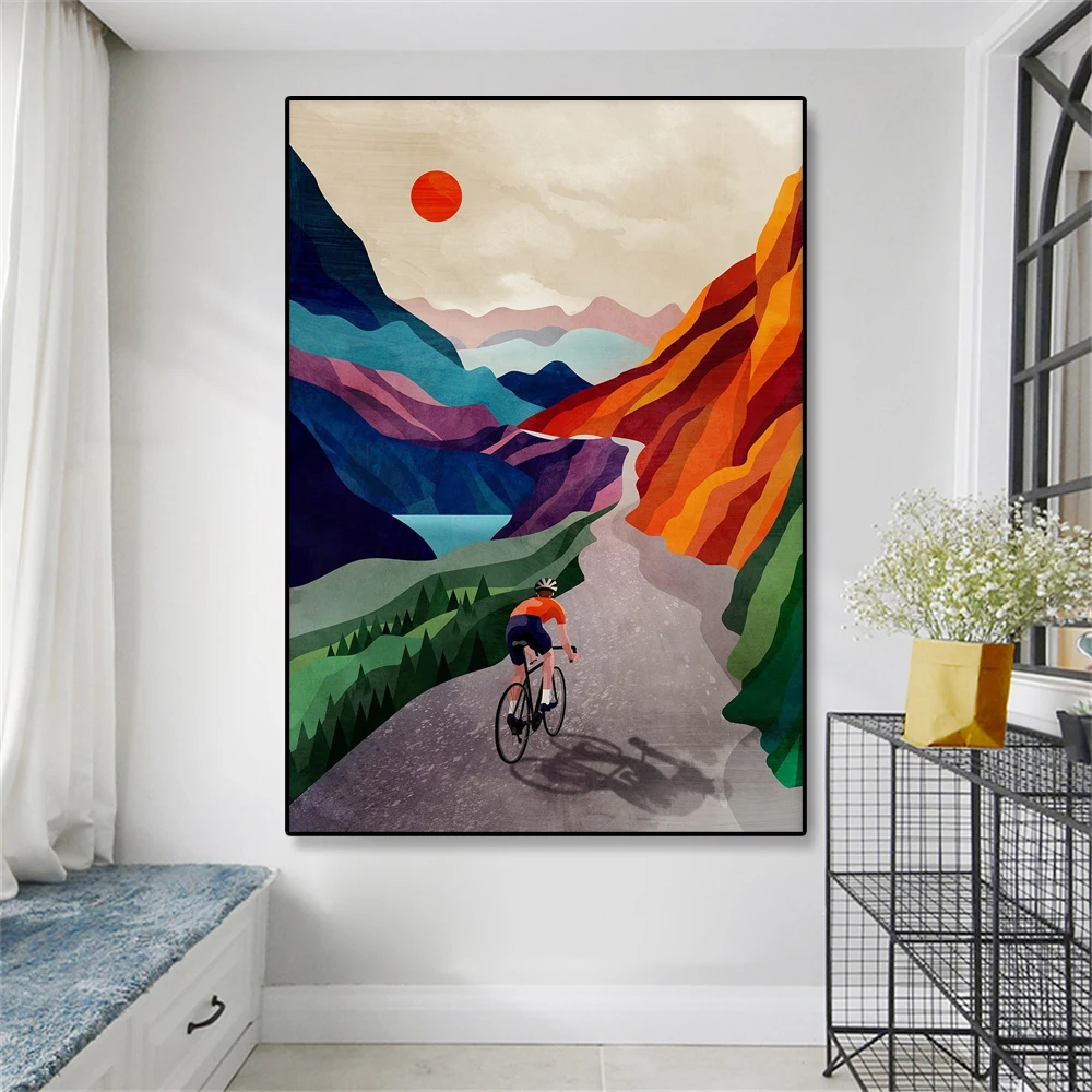 Cyclist Abstract Artwork