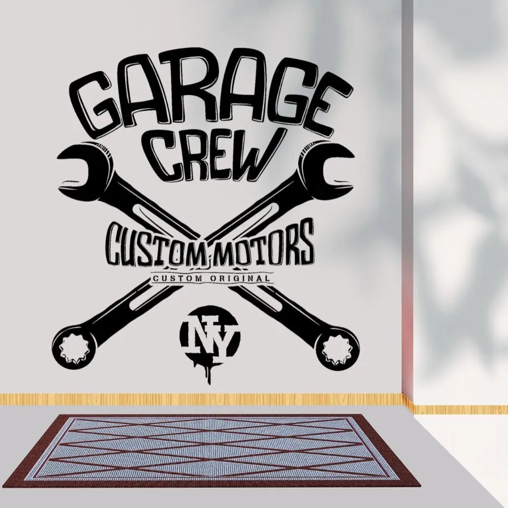 Garage-Crew-Custom-Motor-Wall-Sticker-Motor-Service-Garage-Workshop ...