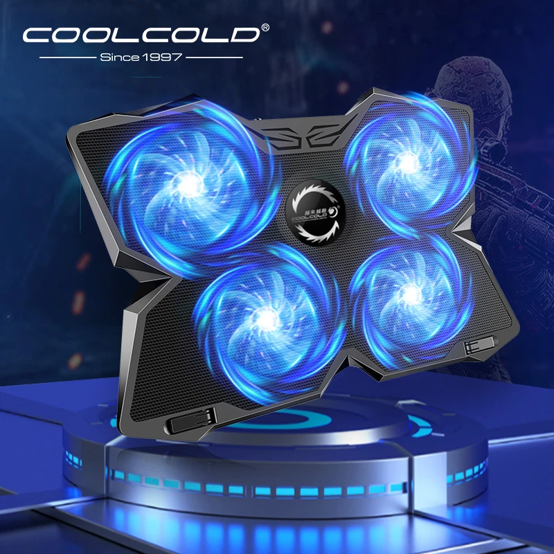 Laptop Cooler Laptop Cooling Pad Notebook Gaming Cooler Stand With Four Fan And 2 Usb Ports For ...