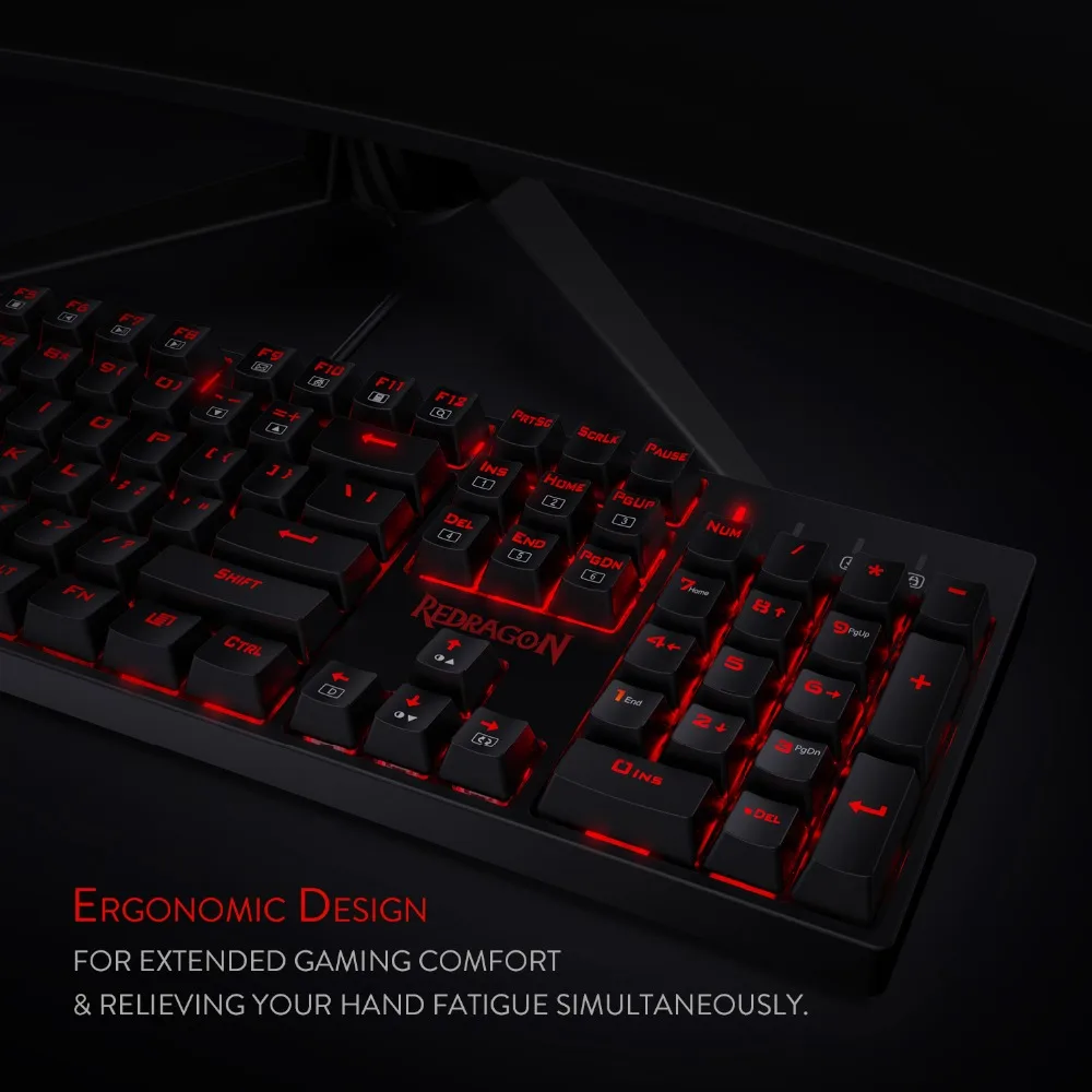 Redragon K582-RED светодиодный Механическая игровая клавиатура, 104 стандартная раскладка n ...