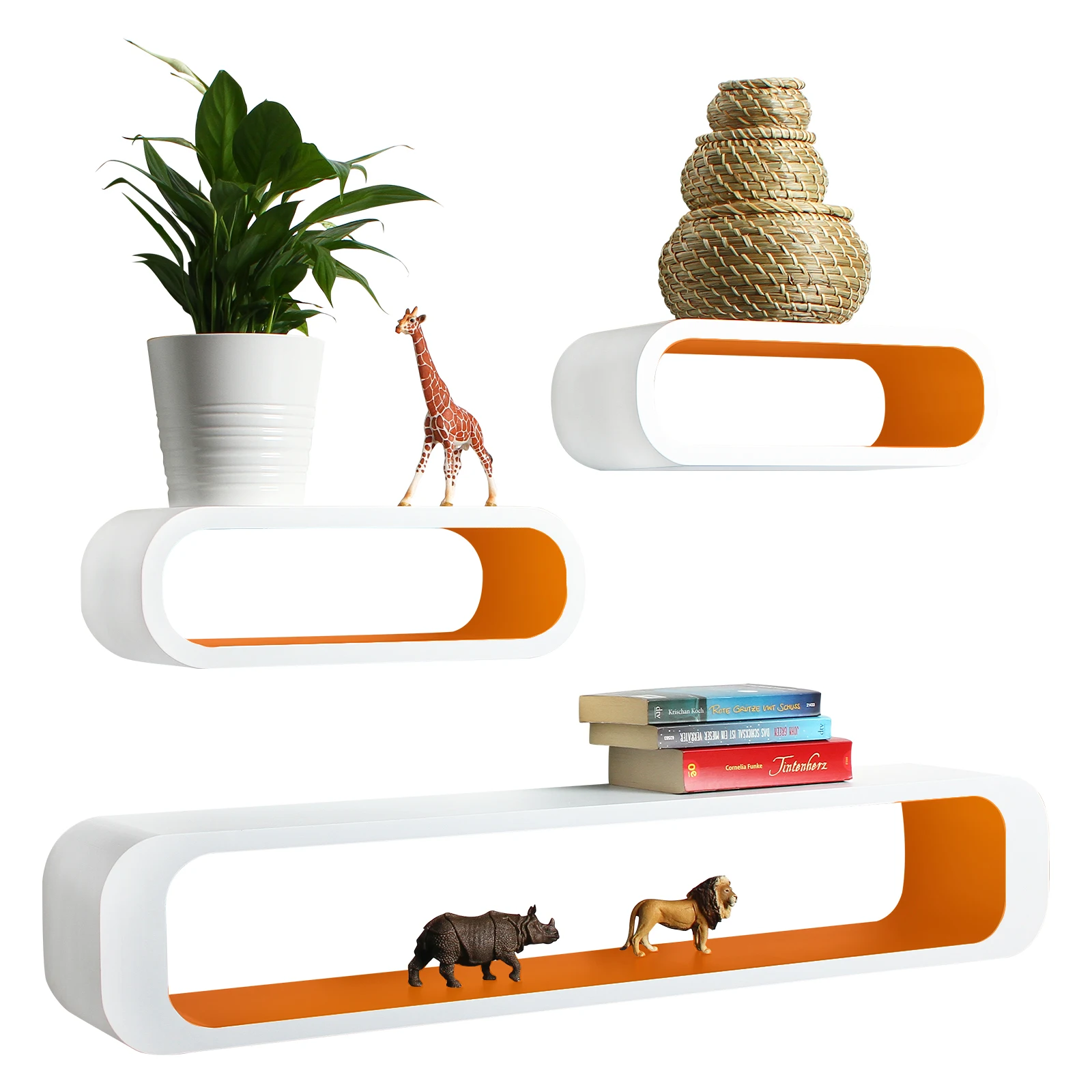 3PCs/Set Decorative Floating Shelves DIY Crafts Wall Shelf Rack for ...