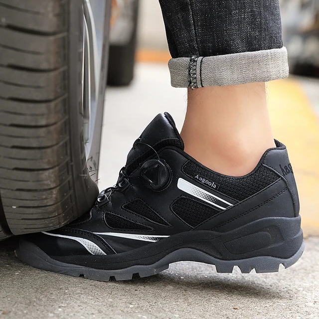New work shoes men boots anti-smash puncture proof safety shoes male ...