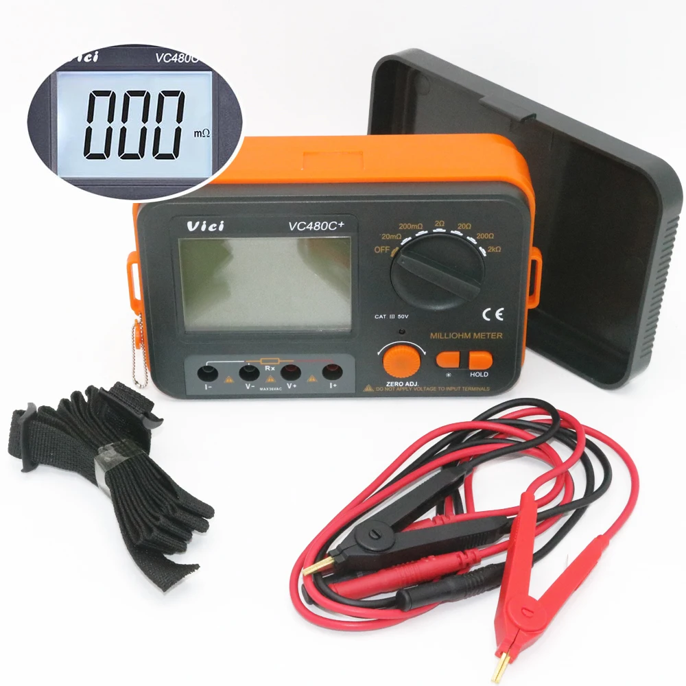 M003 VC480C+ 3 1/2 Digital Milli ohm Meter multimeter with 4 wire test ...