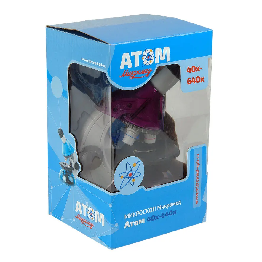 Microscope микромед "atom" 40 640x, Amethyst|Microscopes| - AliExpress