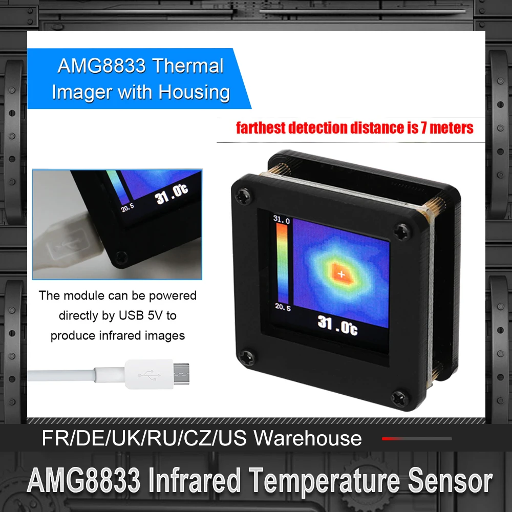 Professional Handheld Thermograph Camera Amg8833 Infrared Temperature ...