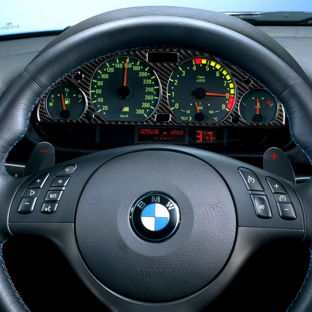 For BMW E46 M3 1998 2005 Carbon fiber interior dashboard trim frame ...