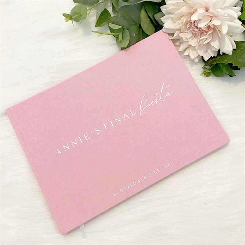 Libro-de-invitados-de-boda-con-iniciales-de-lino-Luxe-personalizado ...