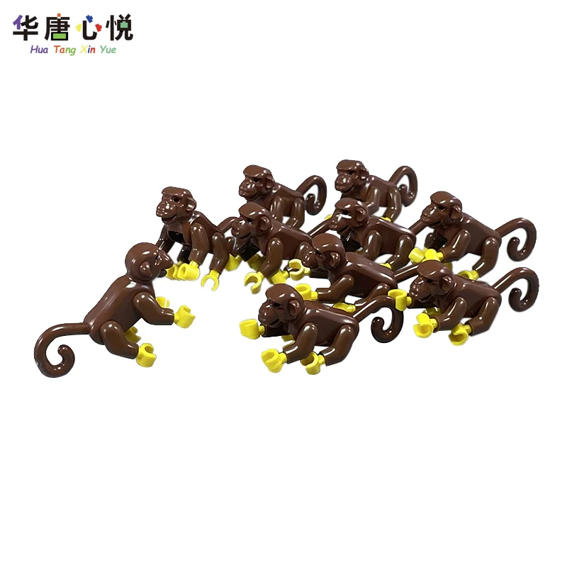 MOC-Animals-5-PCS-Brown-Monkeys-Educational-Mini-Models-Building-Blocks ...