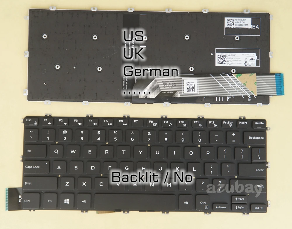 US-UK-German-Keyboard-For-DELL-Inspiron-7386-2in1-5485-2in1-5482-2-in-1 ...