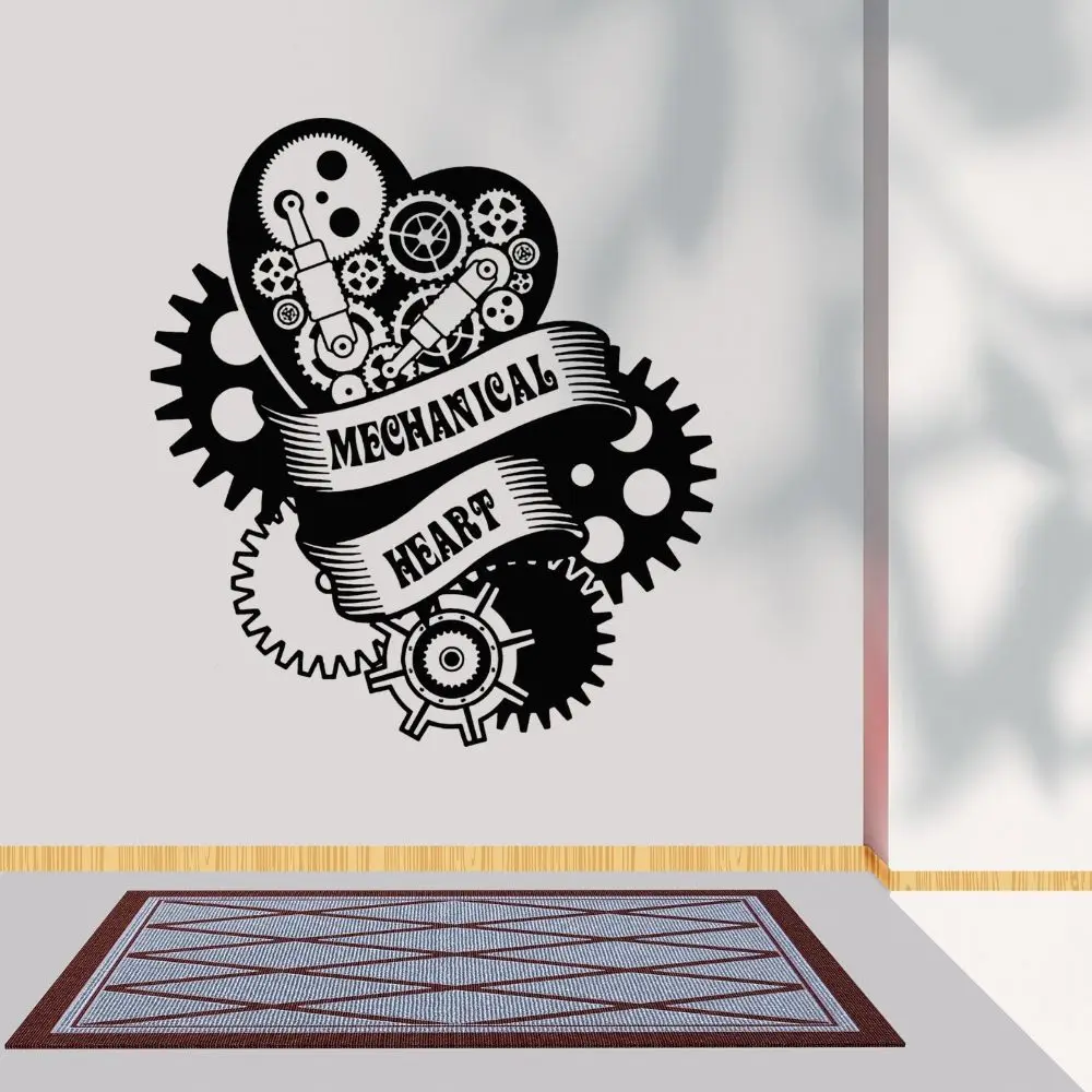 Mechanical Heart Engine Repair Wall Art Sticker Decal For Garage Shop ...