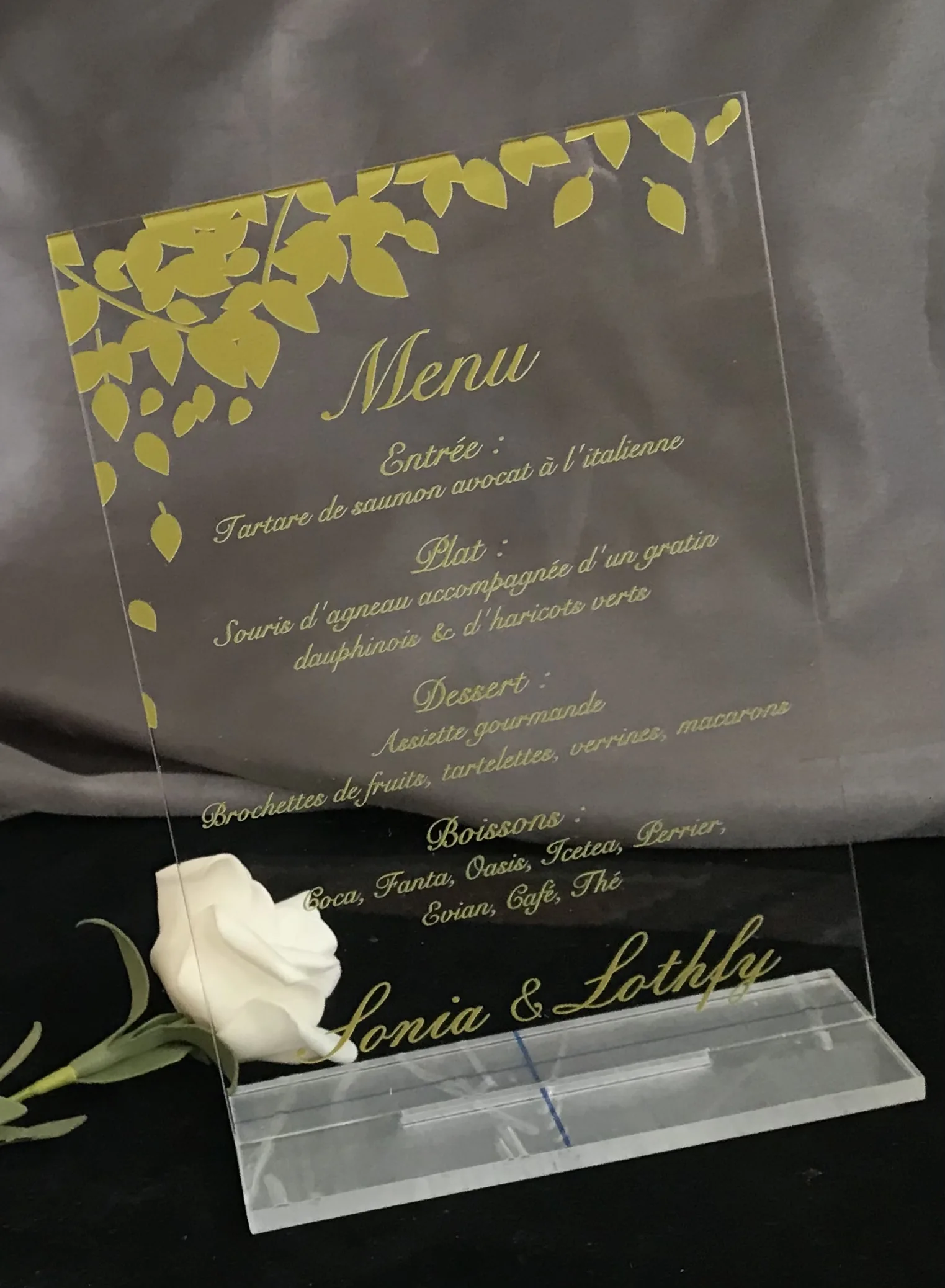 Table Decoration 10pcs Acrylic Wedding Invitation,gold Leaves Party ...