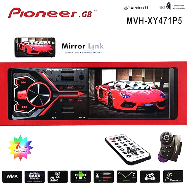 Pioneer Car Stereo Red
