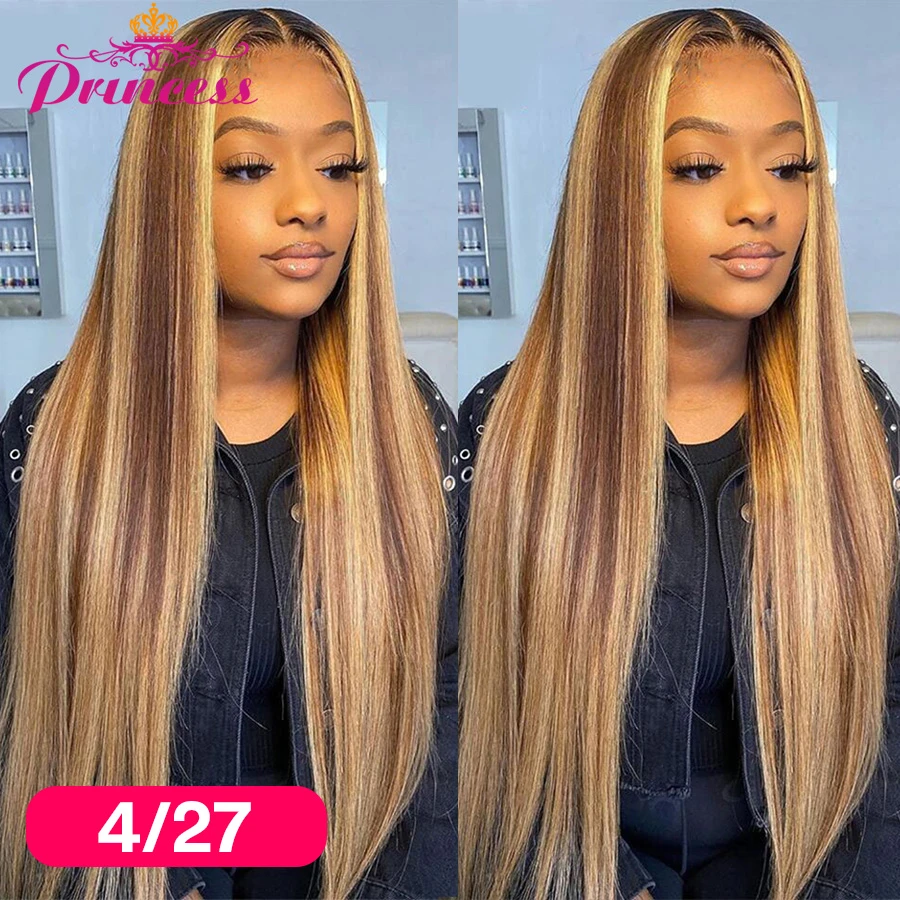 Princess Hair Wig Highlight HD Transparent Lace Frontal Human Hair Wigs ...