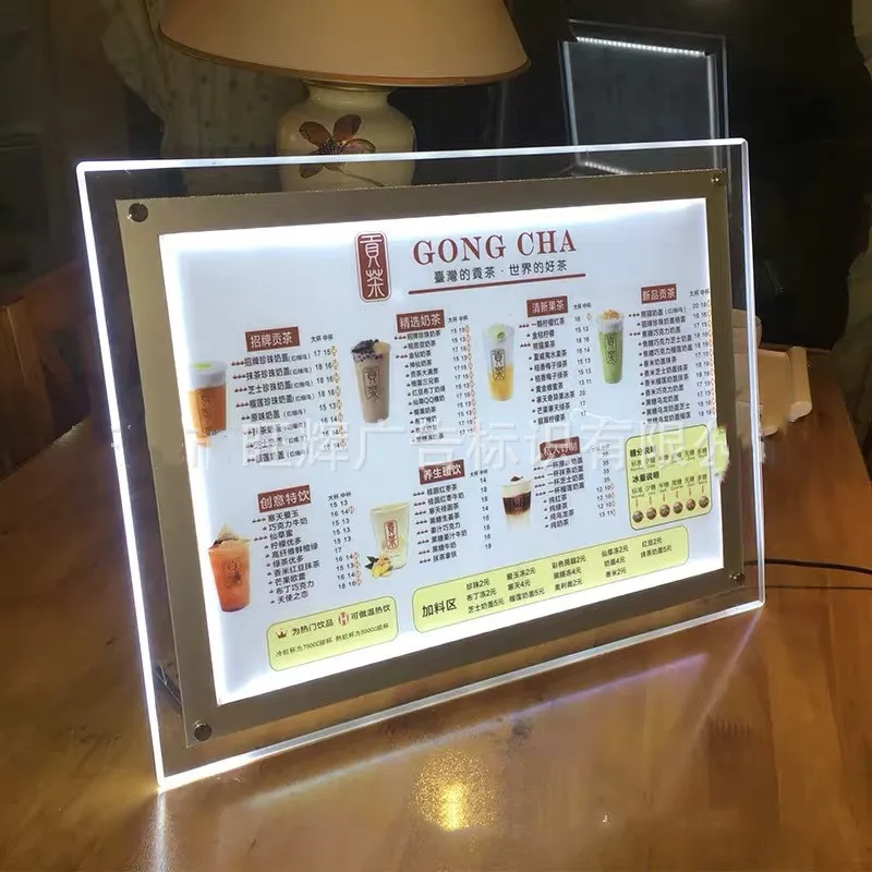 Electronic-Restaurant-Menu-Board-Aluminum-Frame-Advertising-Acrylic ...