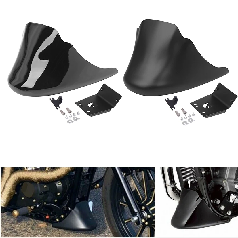 Motorcycle-Black-Front-Bottom-Spoiler-Mudguard-Air-Dam-Chin-Fairing-For ...