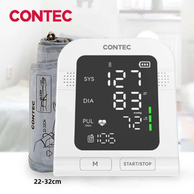 CONTEC Portable Automatic Digital Blood Pressure Monitor BP Monitor ...