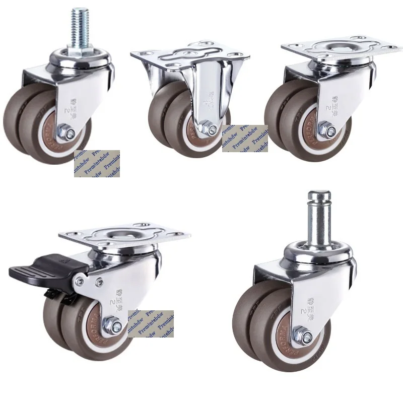 Rodas duplas rodízio 1/4 "2" resistentes, rodas duplas tpe, carrinho ...