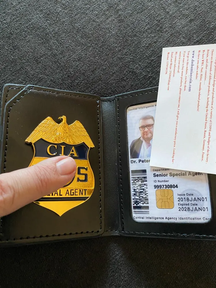 United States CIA Special Agent Badges Leather Case Holder ID Card ...