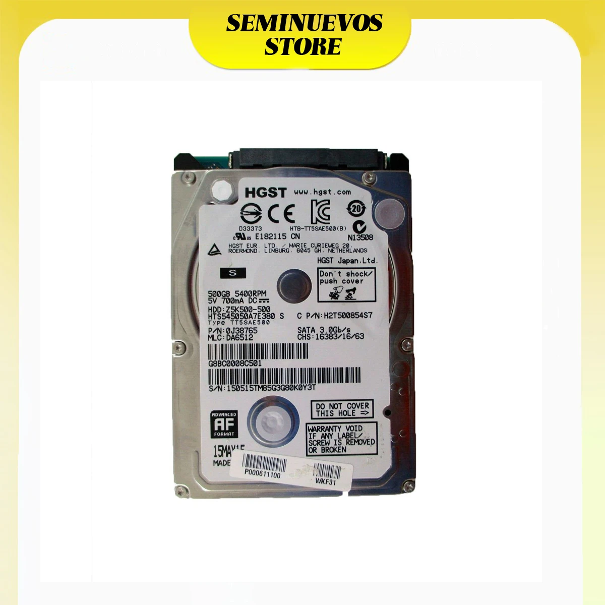 HDD 내장 하드 드라이브 Z5K500 500 HGST 0J30155 HTB TT5SAE500 H2T500854S7 500GB ...