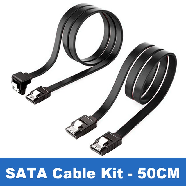 SATA3 III Straight/Angled Data Cable & Molex to SATA Power Splitter ...