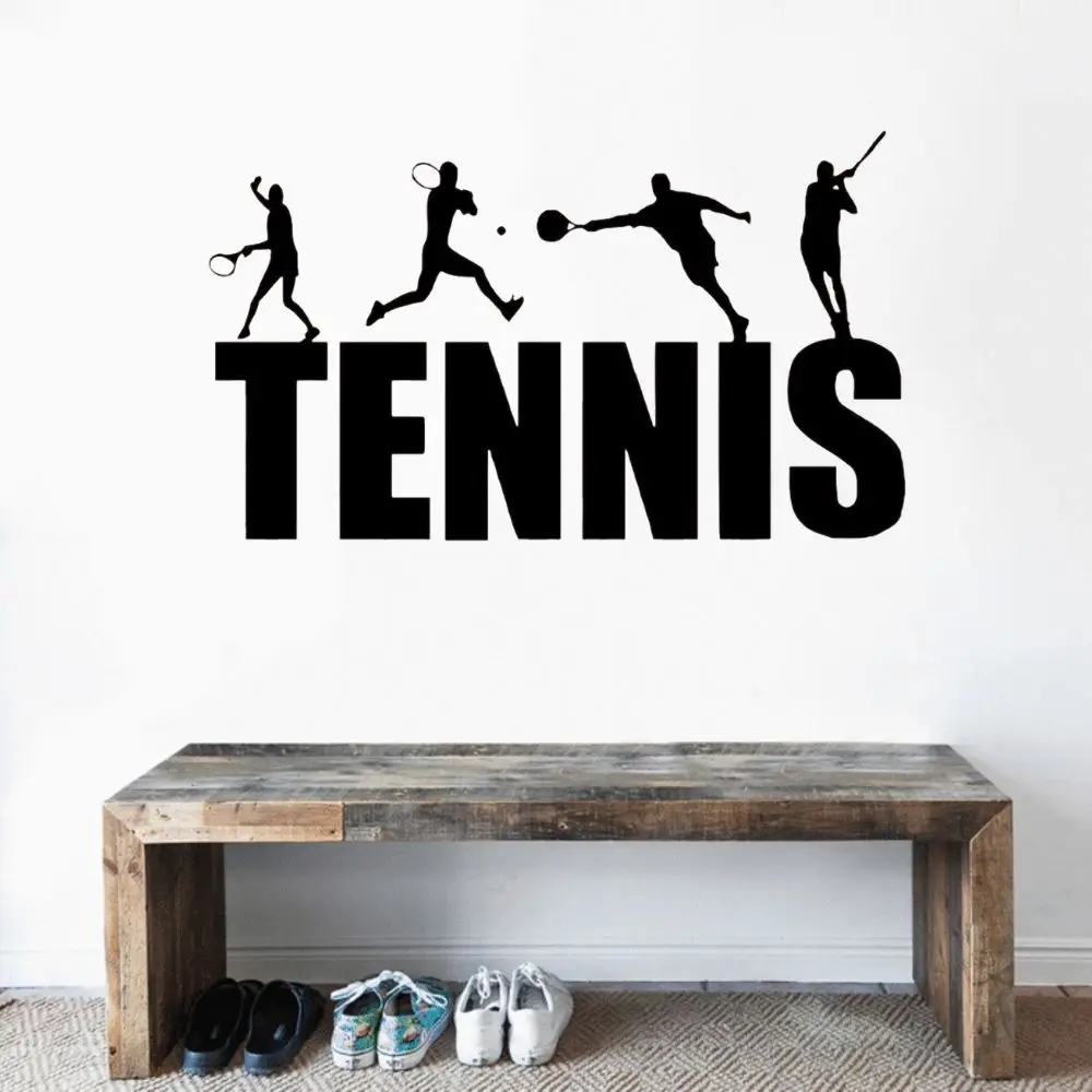 Mural de tenis con juego humano, Adhesivo de pared de arte para deporte ...