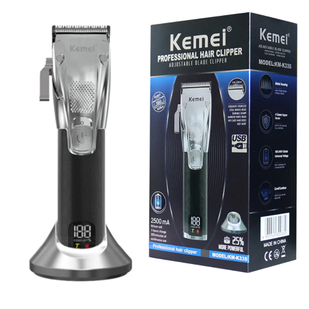 Kemei máquina de corte de pelo K33s, Base y pantalla inalámbrica ...