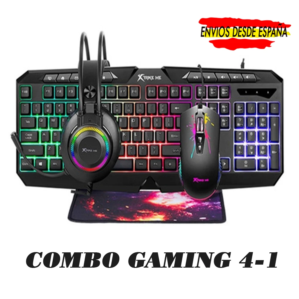 Xtrike Me Cmx-410, Combo Gaming Spanish Keyboard And Mouse + Headphones ...