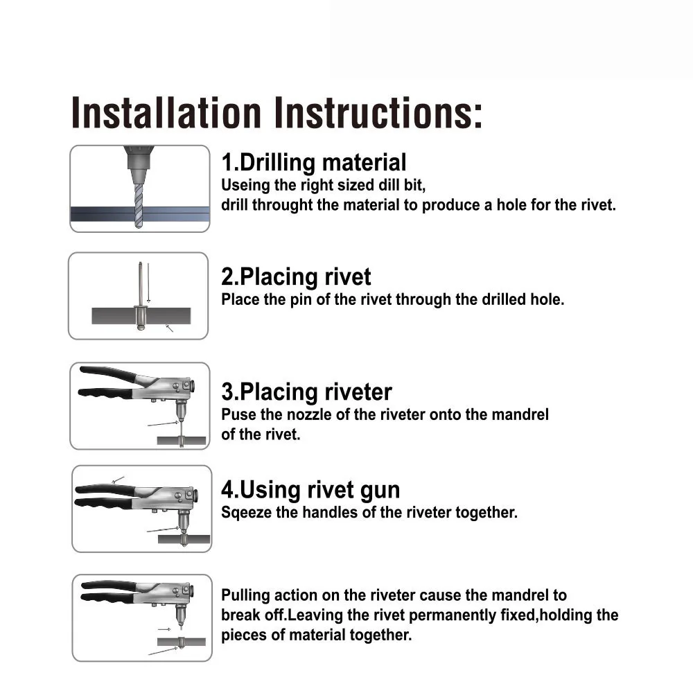 RIVEUTEUSE,set 2--Ensemble de pistolet à Rivets Pop, Rivet aveugle ...