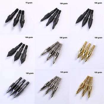 12pcs Arrow Broadheads 75-125 Grains ID6.2mm Screw-in Arrow Point ...