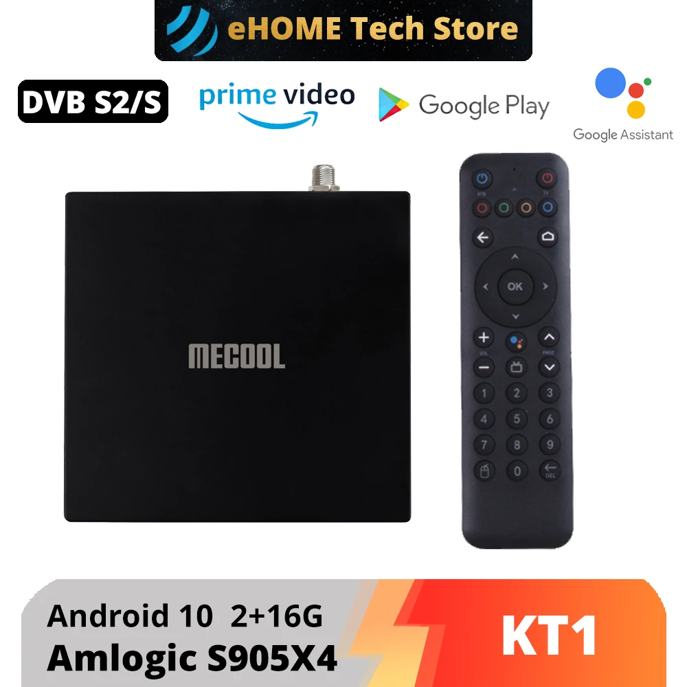 MECOOL KT1 DVB T2 Amlogic S905X4 Android TV 10 DVB T2 dekoder 2GB 16GB AV1 BT 4.2 WiFi 2.4G/5G ...
