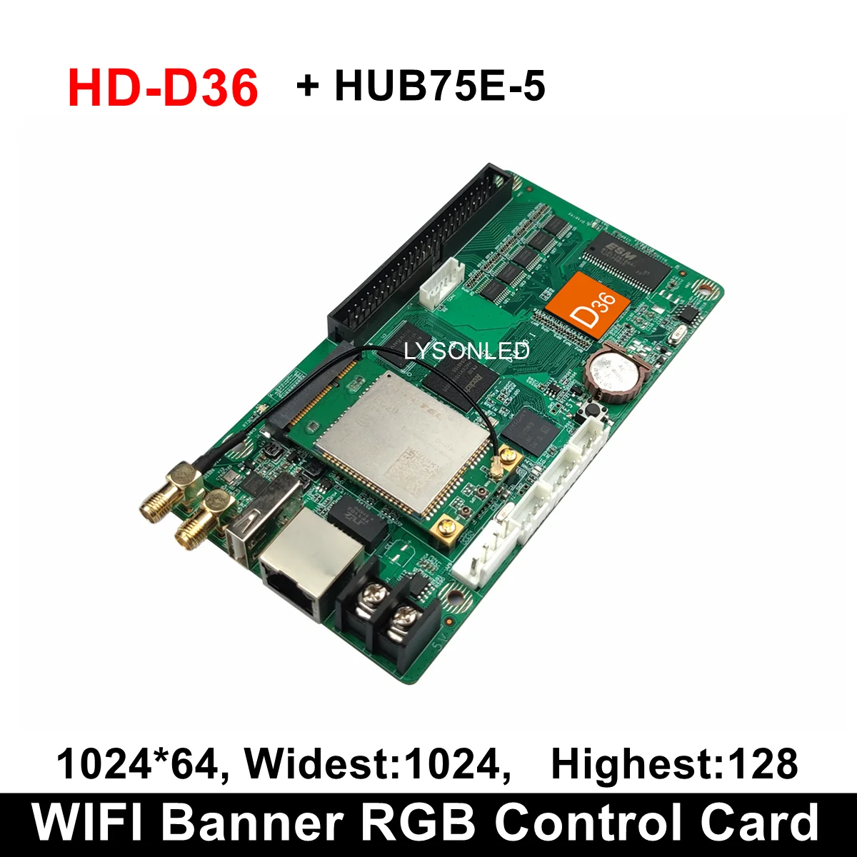 Newest Hd-d36 Wifi Full Color Banner Screen Control Card With Hub75e-5 ...
