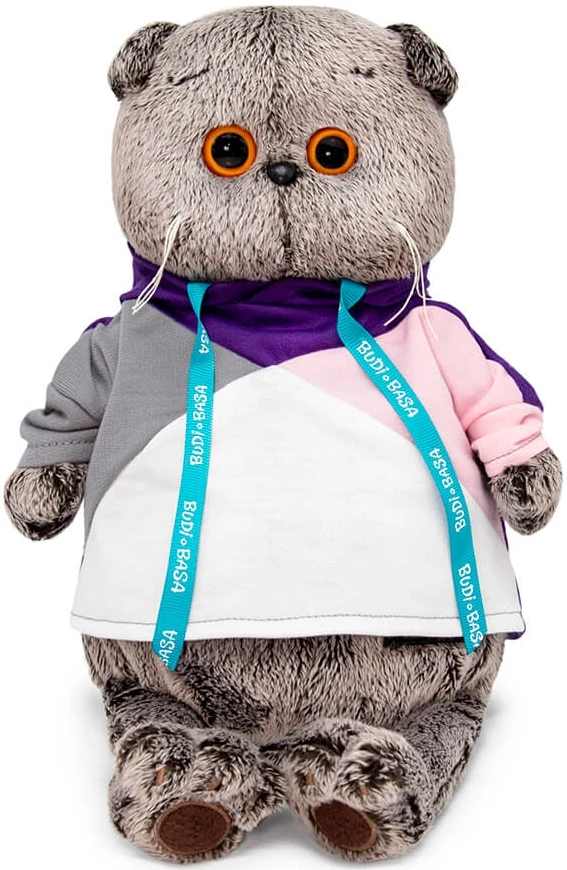 Toy Soft Cat Basik In Multicolor Hoodie 19 Cm - Real Life Plush ...