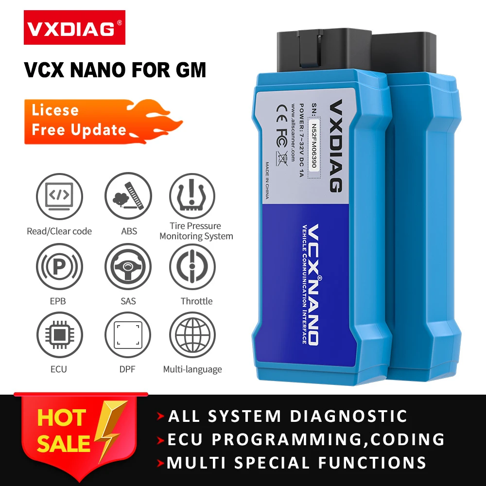 VXDIAG VCX NANO For GM/Opel OBD2 Code Scanner auto Diagnostic tools for ...