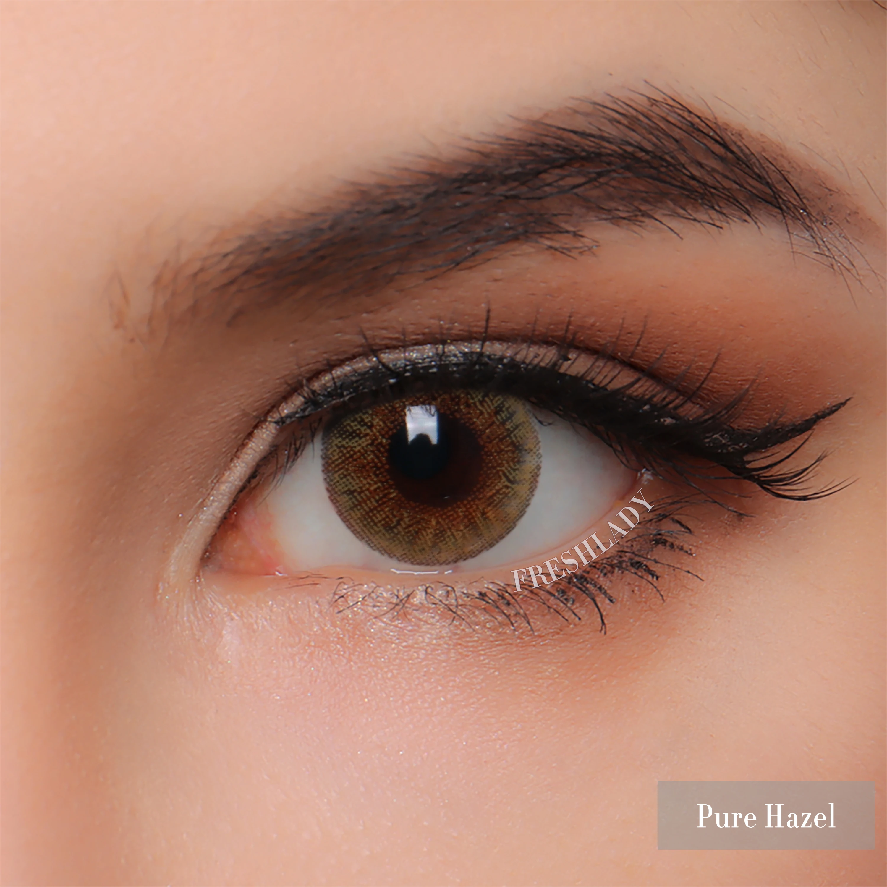 Pure Hazel Contacts On Dark Brown Eyes